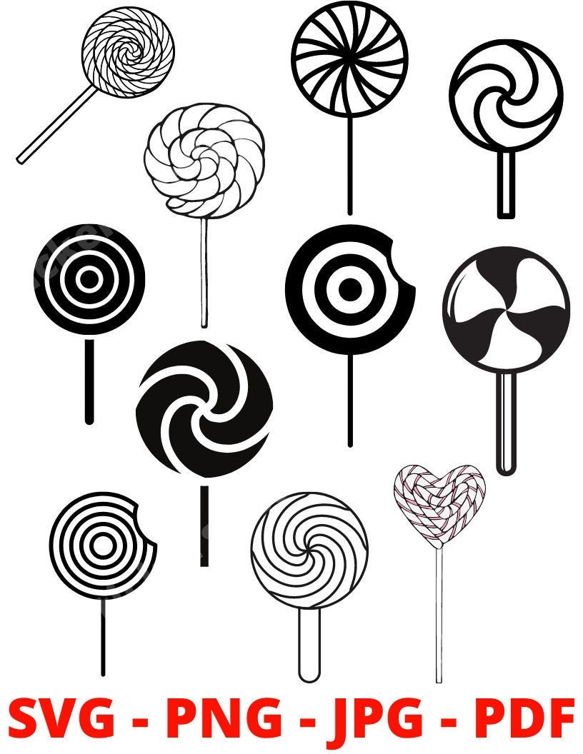 Lollipop Swirl Clipart Black And White