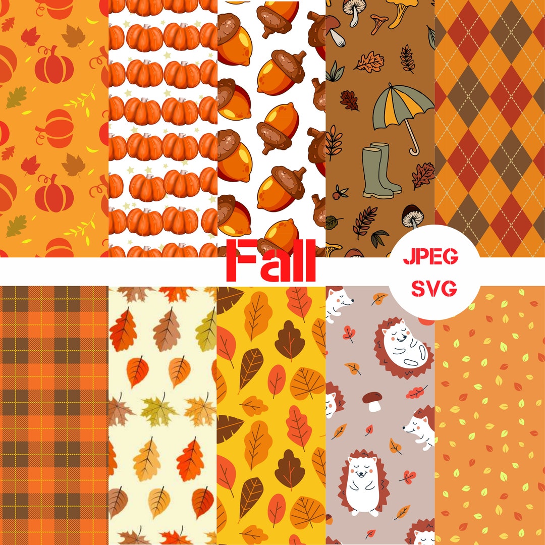 Fall Digital Paper Fall Patterns Autumn Digital Paper - Etsy
