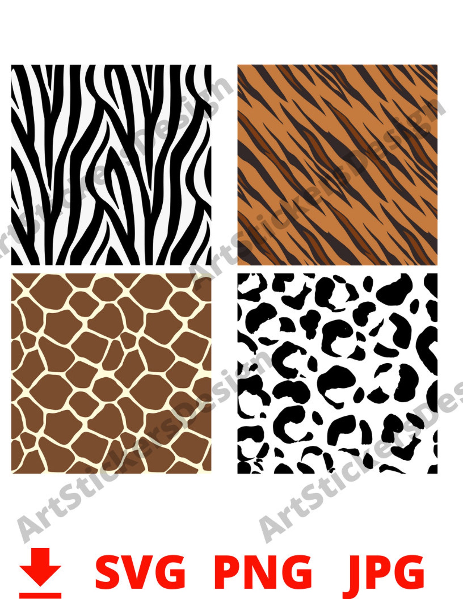 Animal Prints Svg Png Bundle Hand Drawn Leopard Print Svg | Etsy