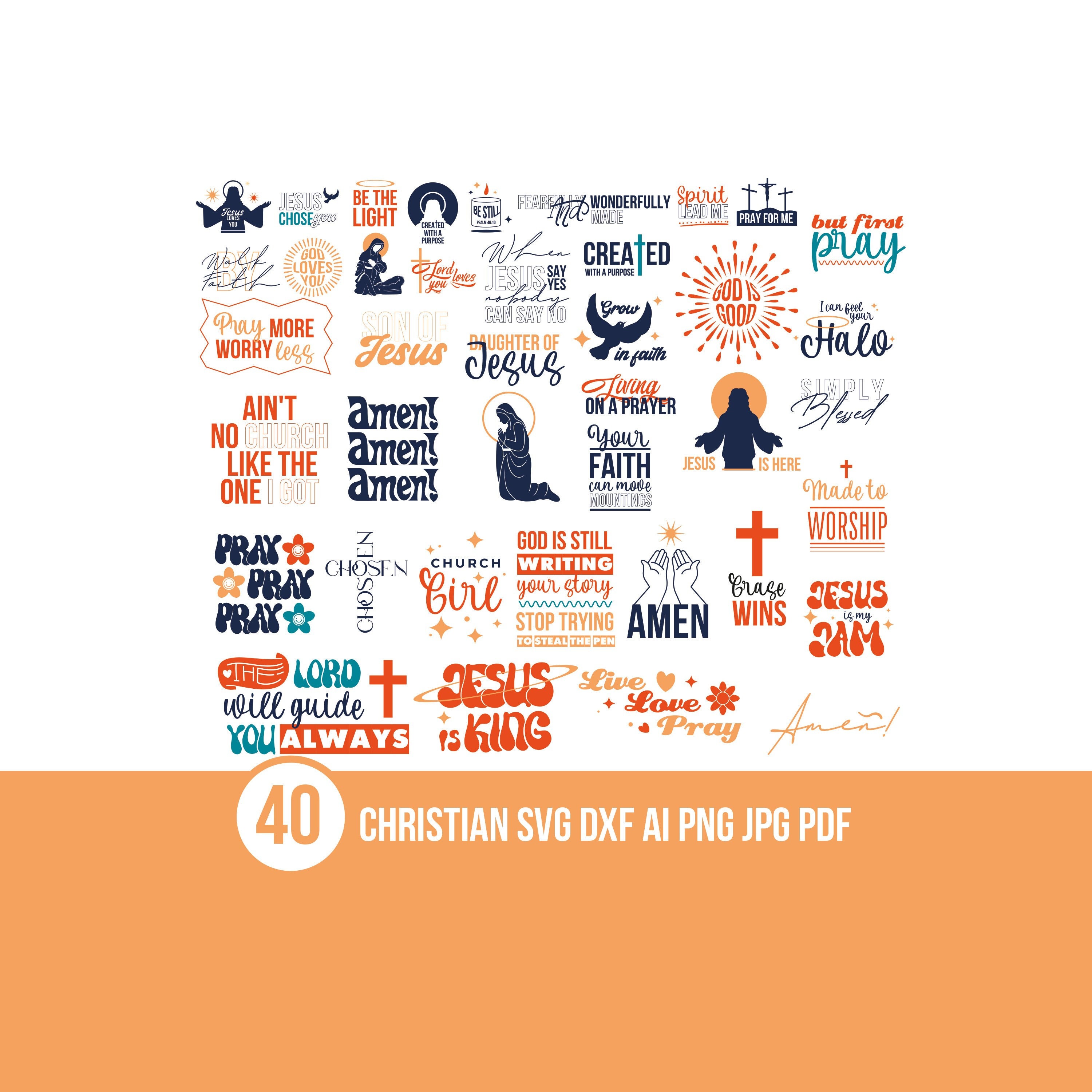 Religious Christian SVG Bundle Christ Vector Cricut Illustration ...