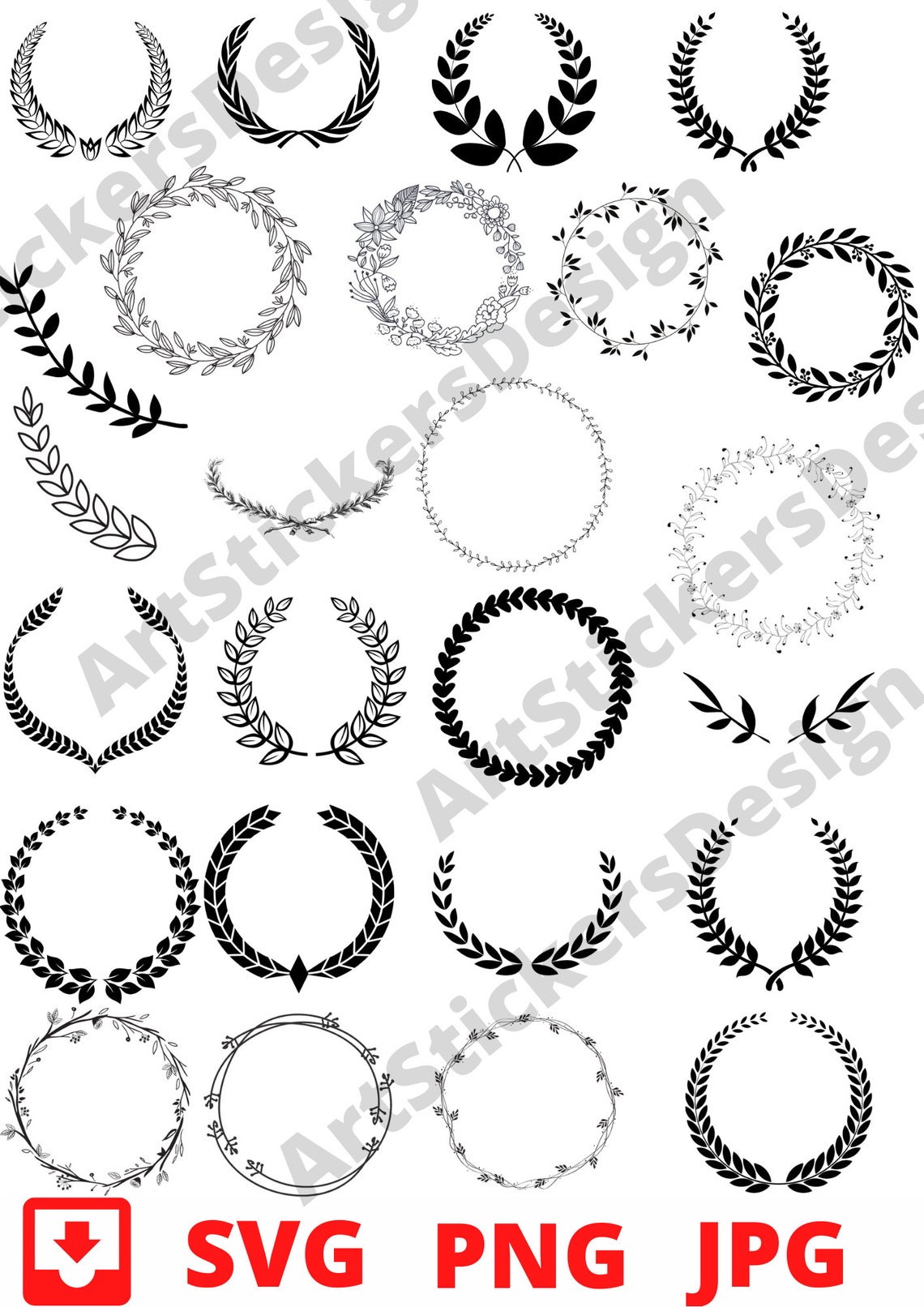 Wreath Svg Bundle circle svg bundle Couronne florale Svg - Etsy France