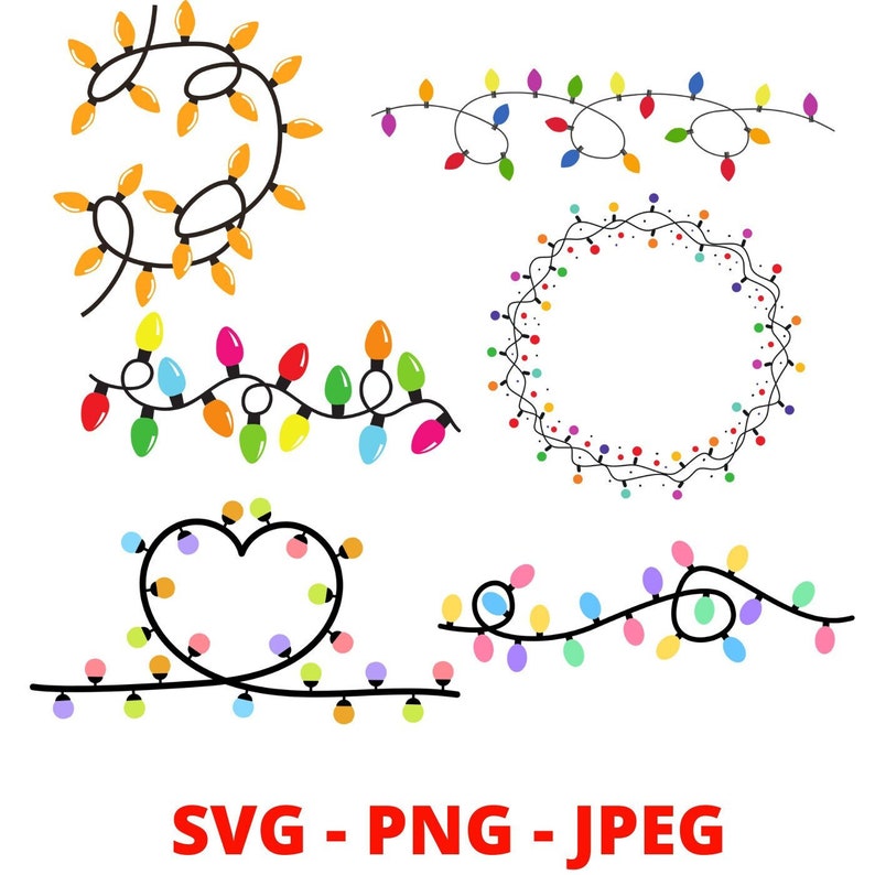 Christmas Lights SVG Bundle, Christmas Light String Svg Pack, Christmas ...
