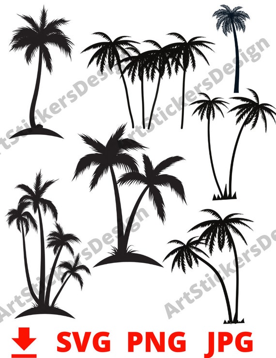 Palm Trees SVG Hawaiian Tree Svg Palm Svg PNG JPG Digital - Etsy Finland