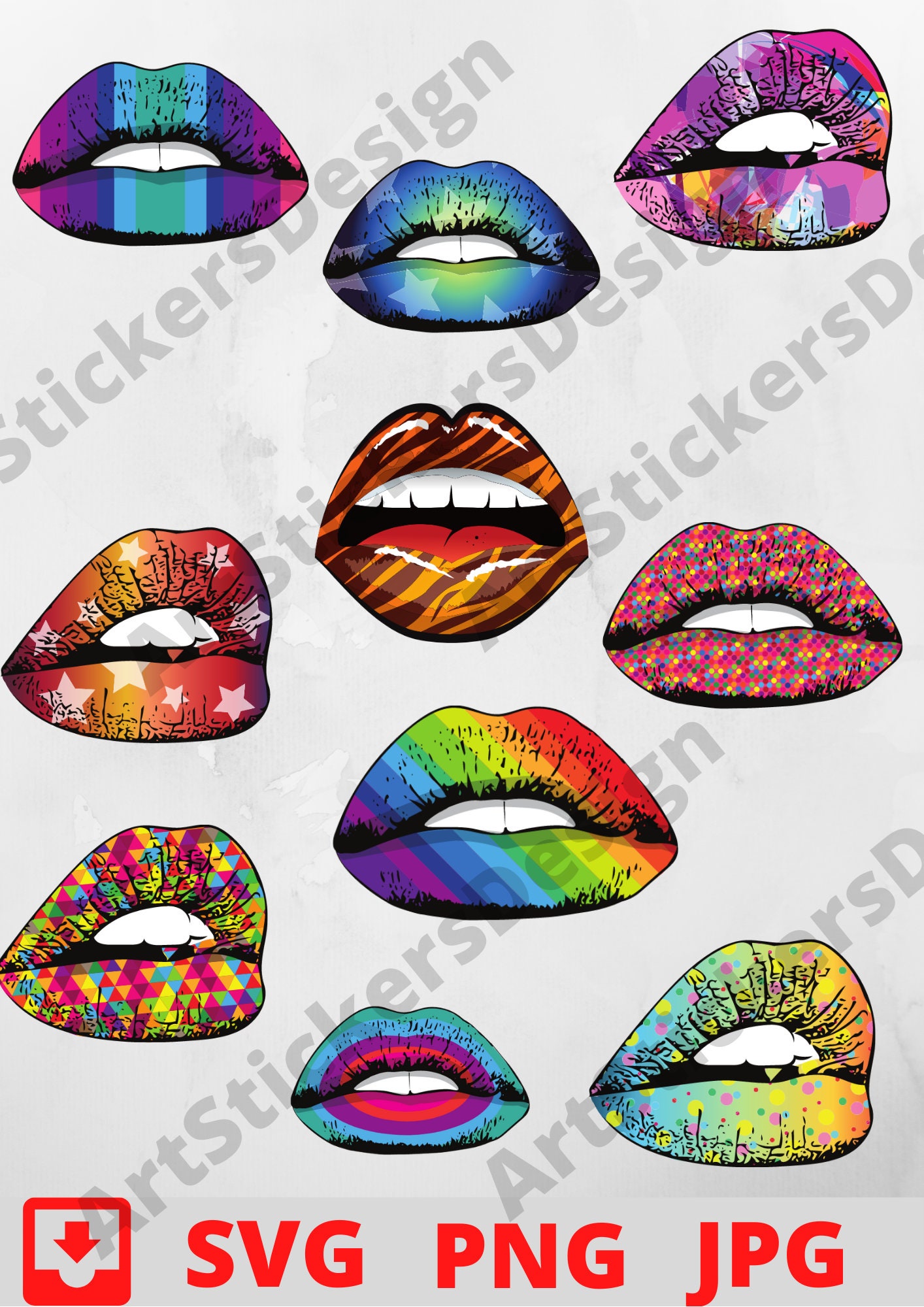 Labios SVG / Beso Svg / Labios Impresión Svg / Labios Rojos | Etsy