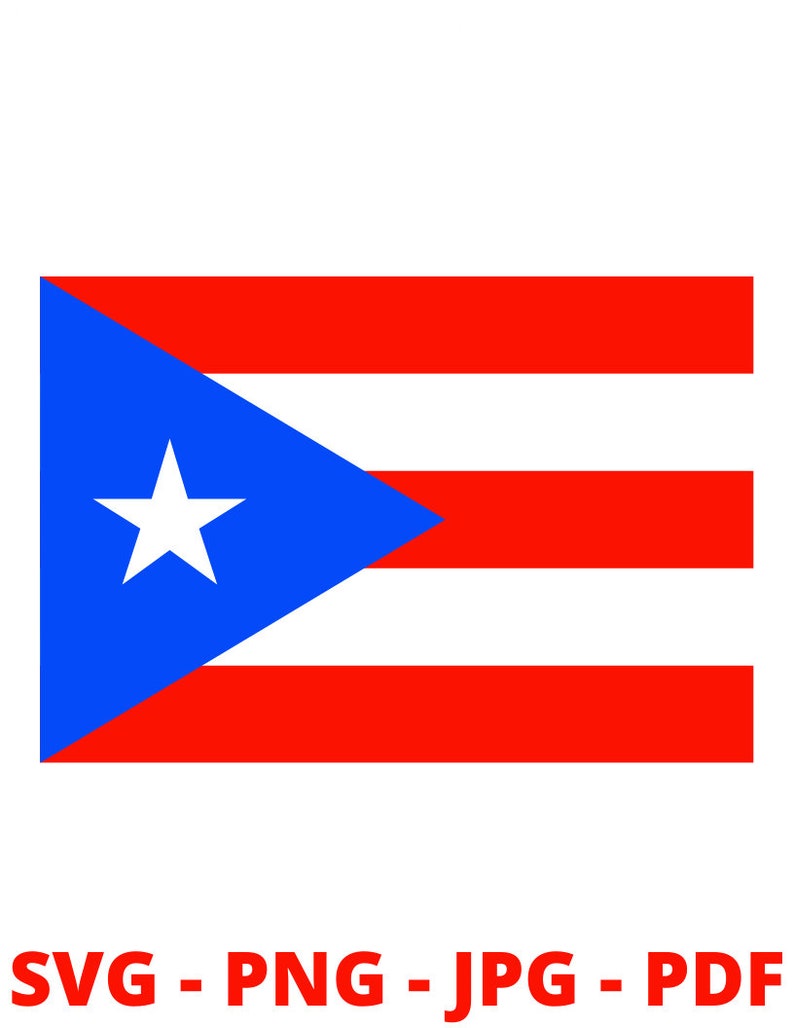 Puerto Rico Country Flag SVG | Etsy