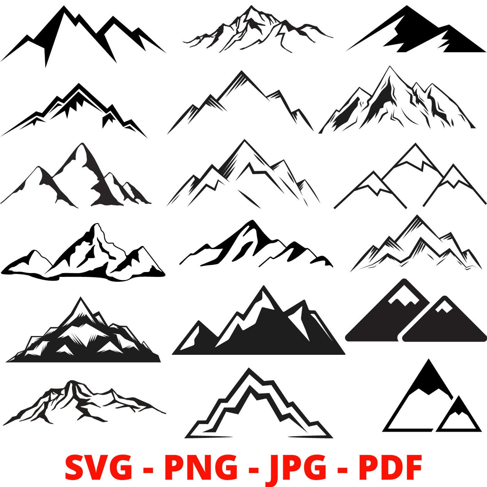 Mountain SVG | Cut Files for Cricut | Mountains SVG | for Silhouette ...