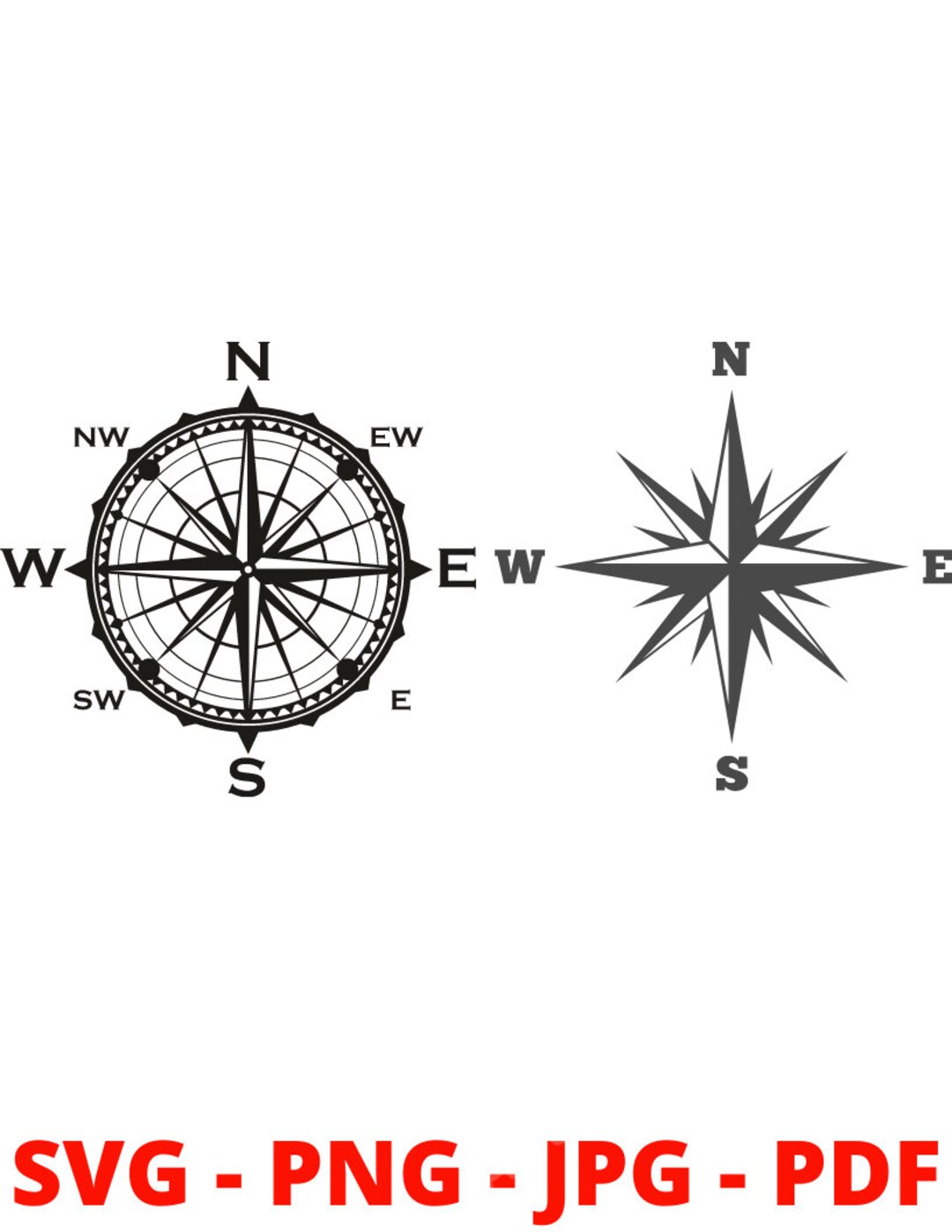 Nautical Compass Svg Compass Rose Svg Compass Star Svg Etsy