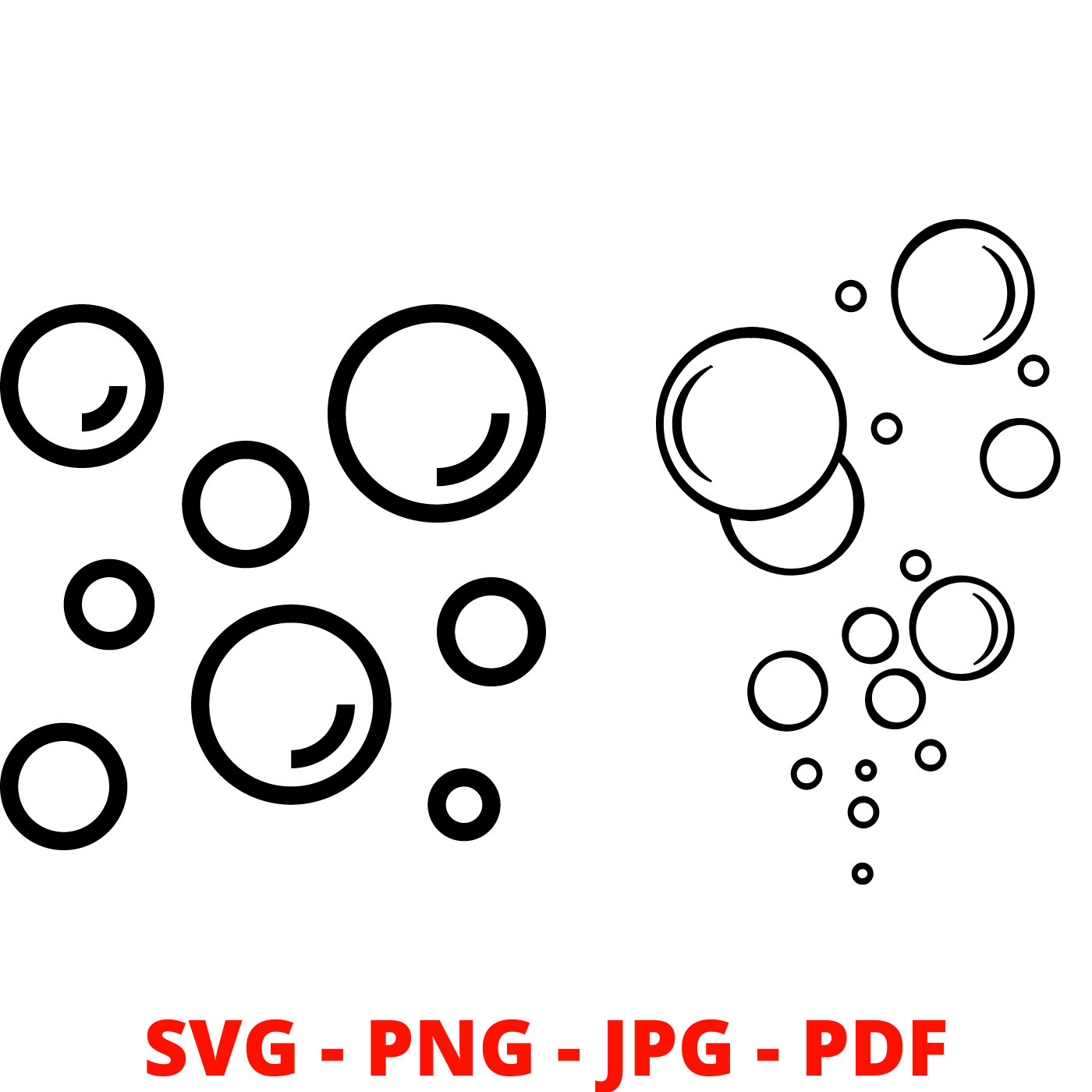 Bubbles SVG Bundle Bubble Vector Images Silhouette Clip Art, 50% OFF