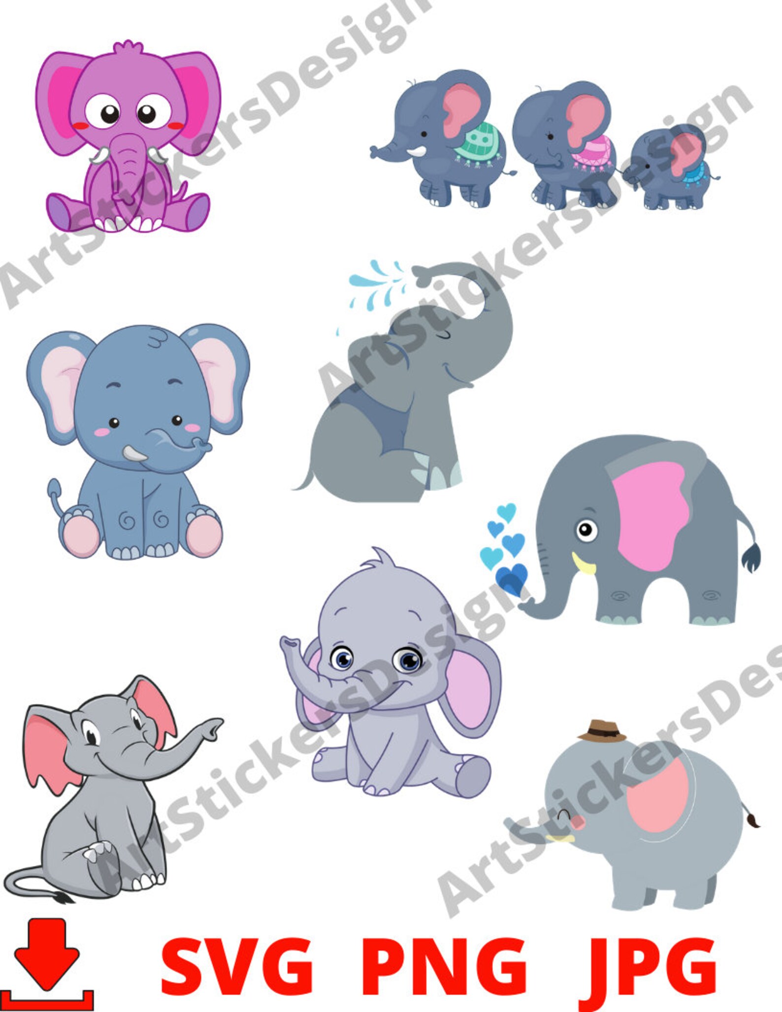 Baby Elephant SVG Cute Elephant Cricut File Mom Baby - Etsy