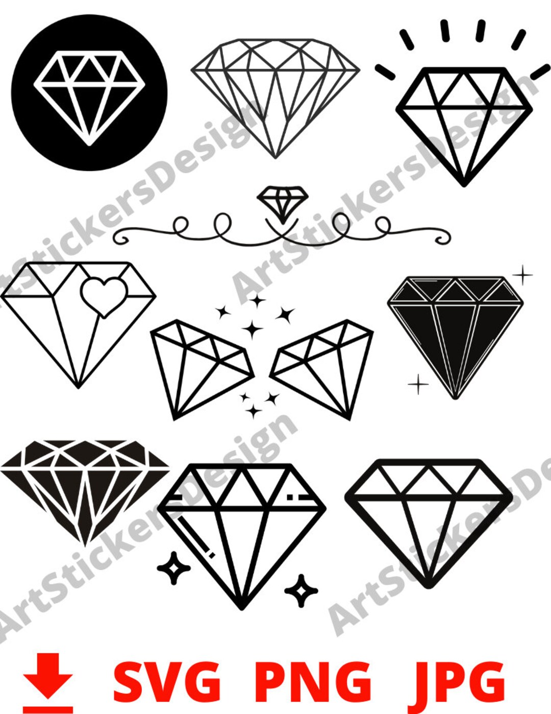 Diamond Svg Png Jpg | Black Diamond | Engagement Party Svg | Diamond ...