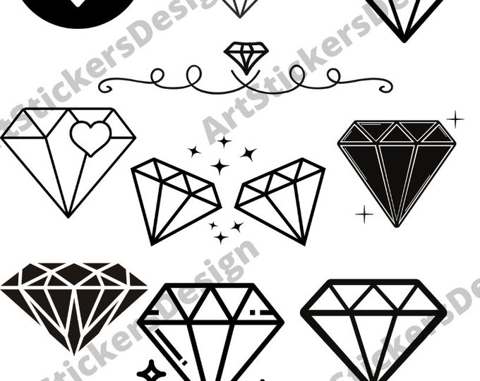 Diamond SVG File for Cricut and Silhouette, Diamond SVG Cut File ...