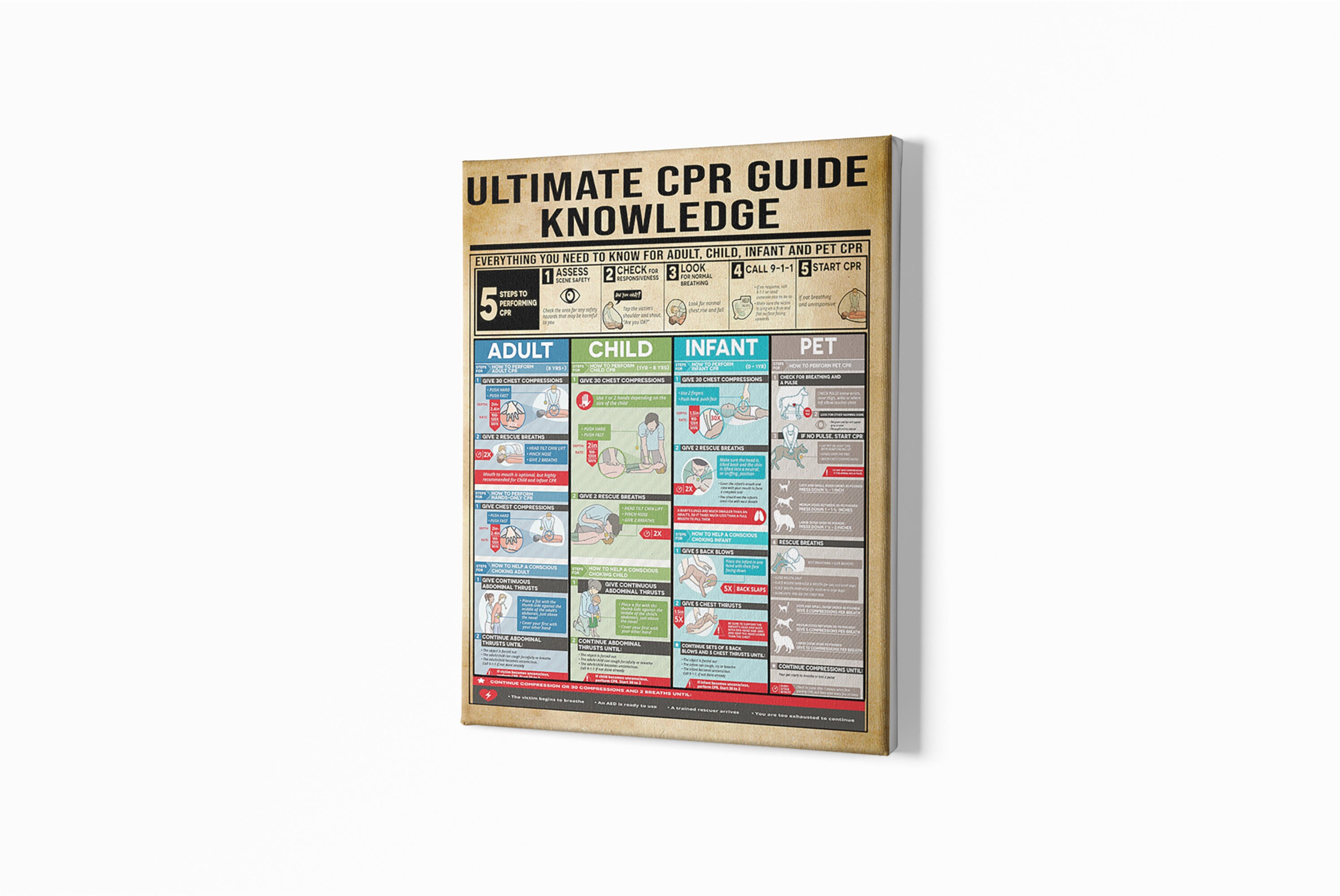 Ultimate CPR Guide Knowledge Poster, CPR Knowledge Canvas, CPR Guide ...