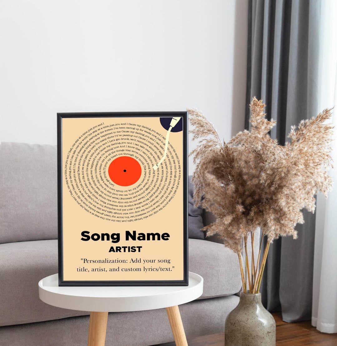 Custom Song Lyrics Print • Personalized Music Poster • Vinyl Lyric ...