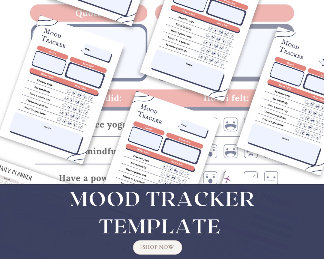 Simple Mood Tracker Printable Daily Mood Journal Emotion - Etsy Australia