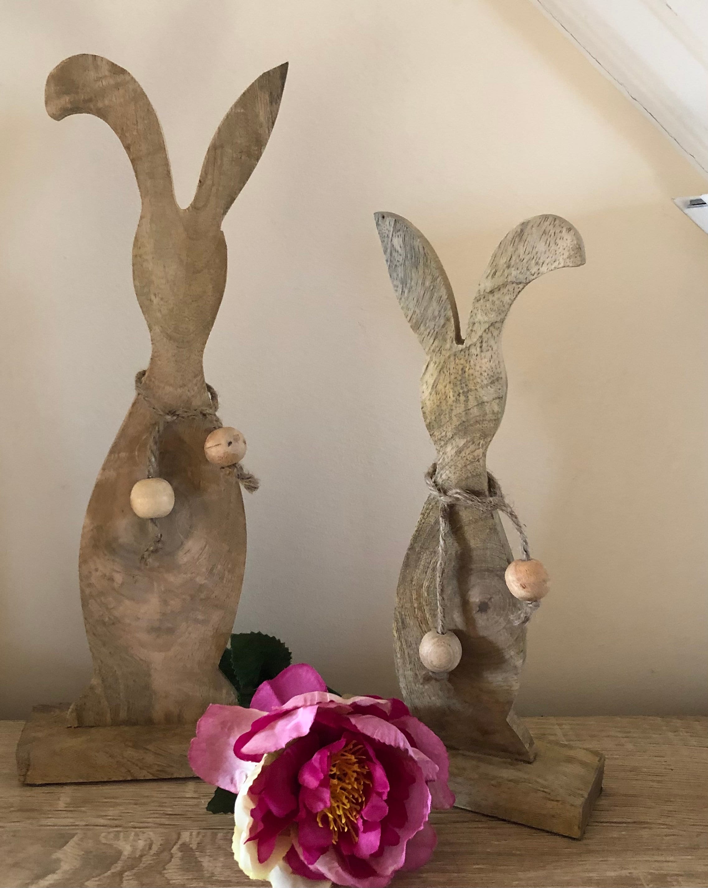 Wooden Rabbit Decoration - Large - Etsy