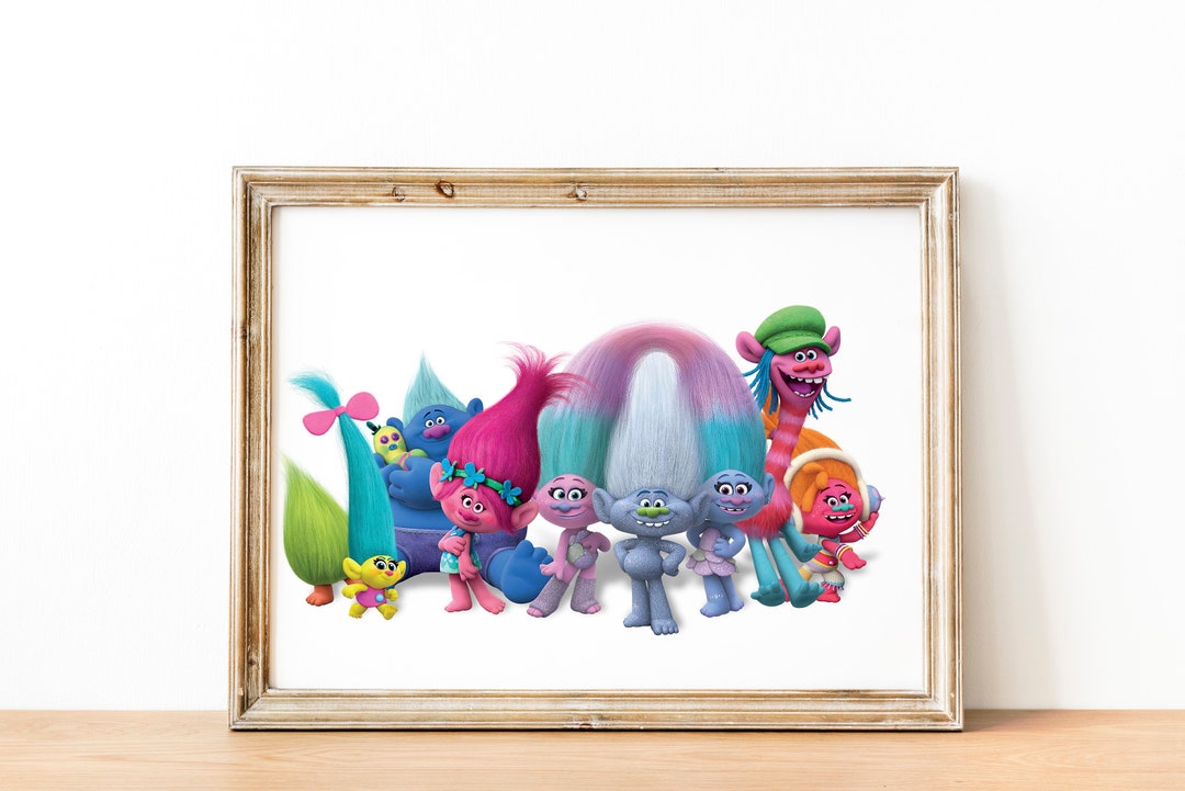 Trolls Poster, Animation Film Decor, Kids Room Art, Wall Decor, Wall ...
