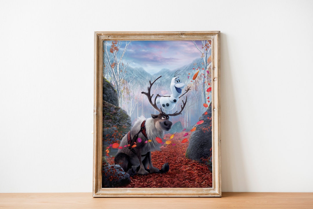 Frozen Olaf and Sven Poster, Birthday Party Wall Decor, Wall Art Prints ...