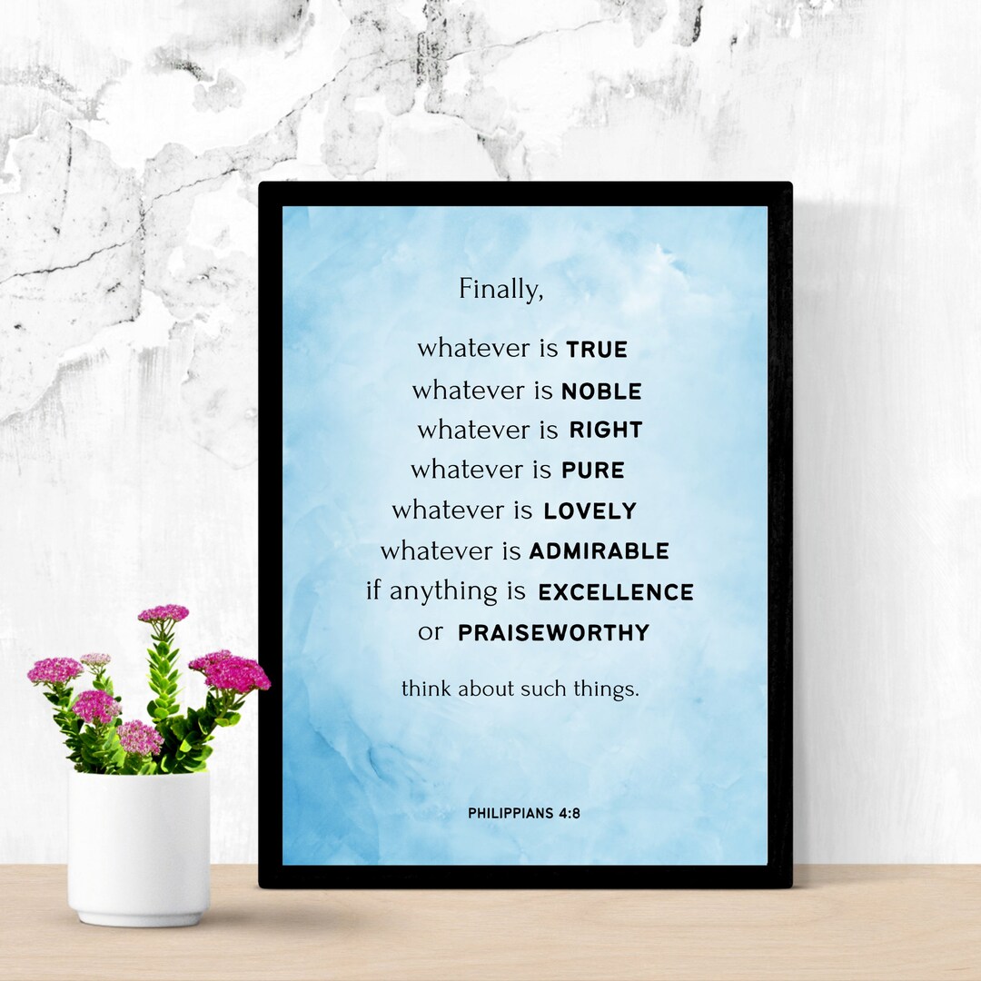 Philippians 4, Bible Verse Wall Art, Scripture Wall Art, Christian ...