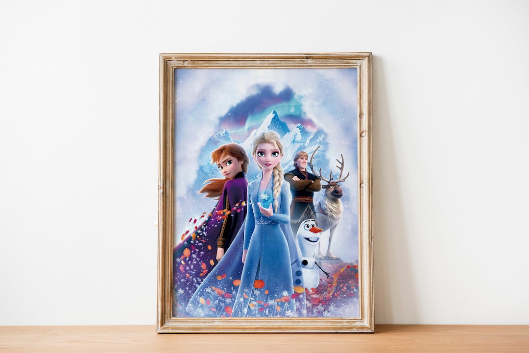 Frozen Princeses Poster, Sisters Elsa and Anna Picture, Birthday Party ...