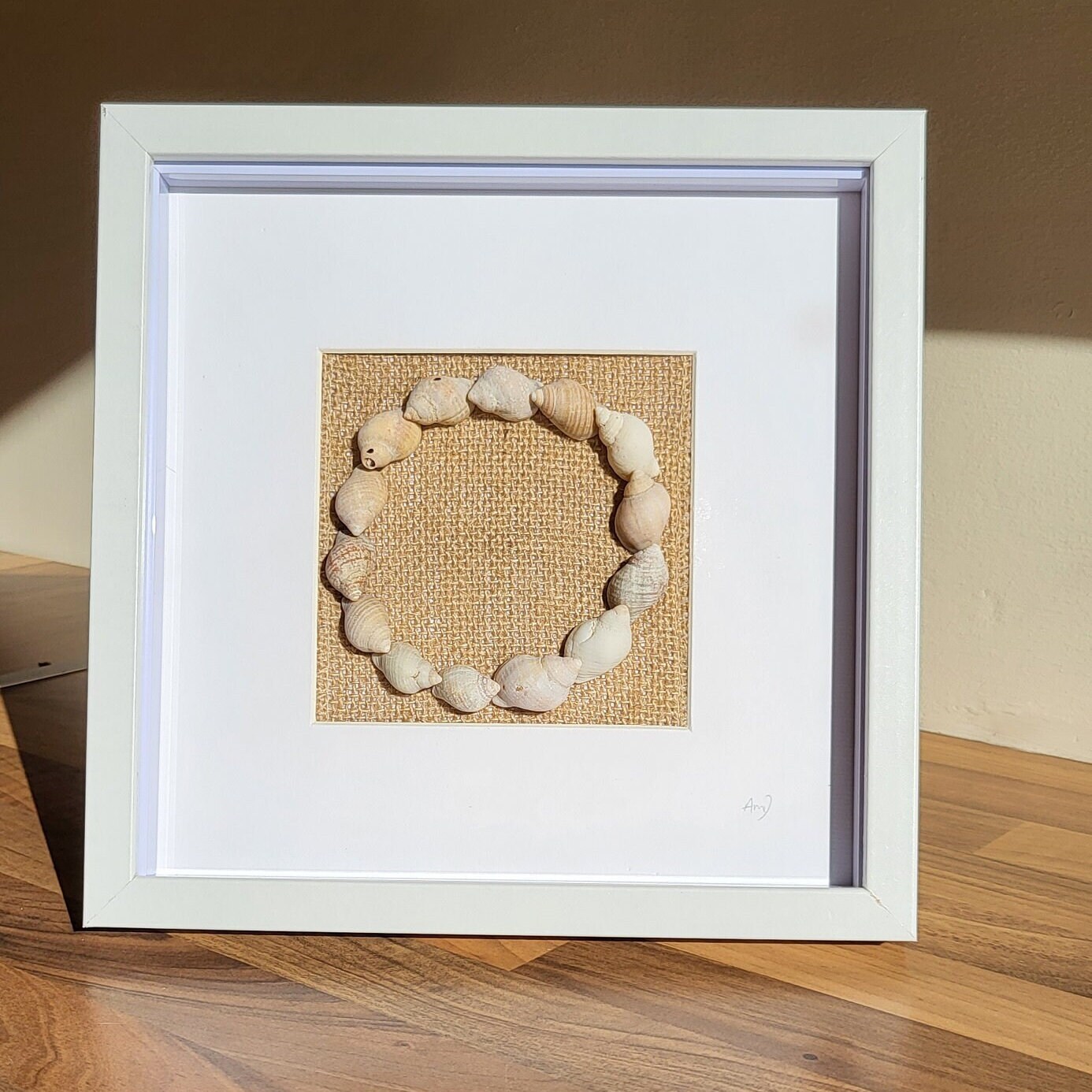 Seashell Circle With Burlap Backing - Etsy