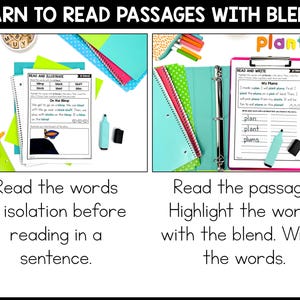 Beginning Blends Fluency NO PREP Phonics Practice Worksheets - Etsy