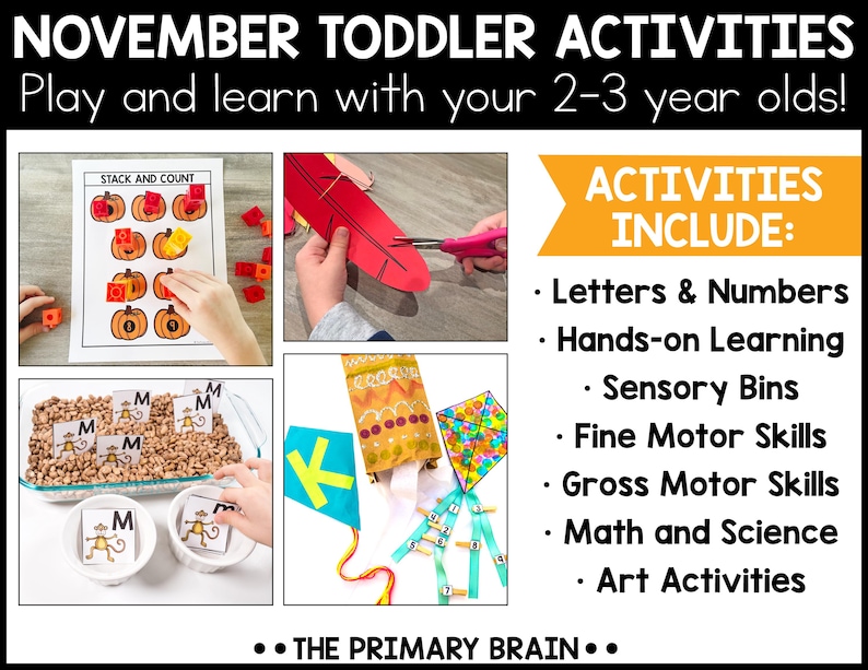 November Toddler Activities Bundle: Preschool Curriculum and Lesson ...