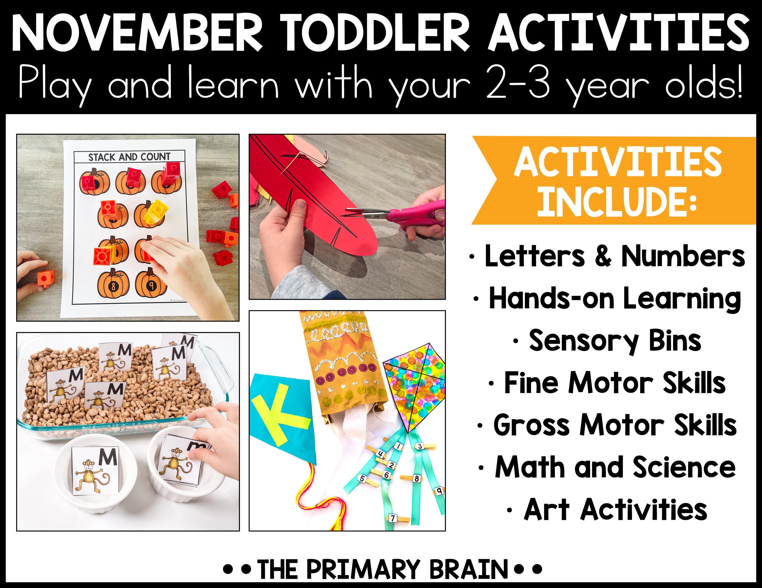 November Toddler Activities Bundle: Preschool Curriculum and Lesson ...