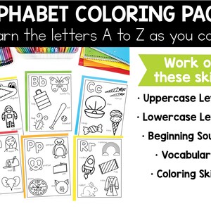 Alphabet Coloring Pages ABC Beginning Sounds Letter Practice Worksheets ...