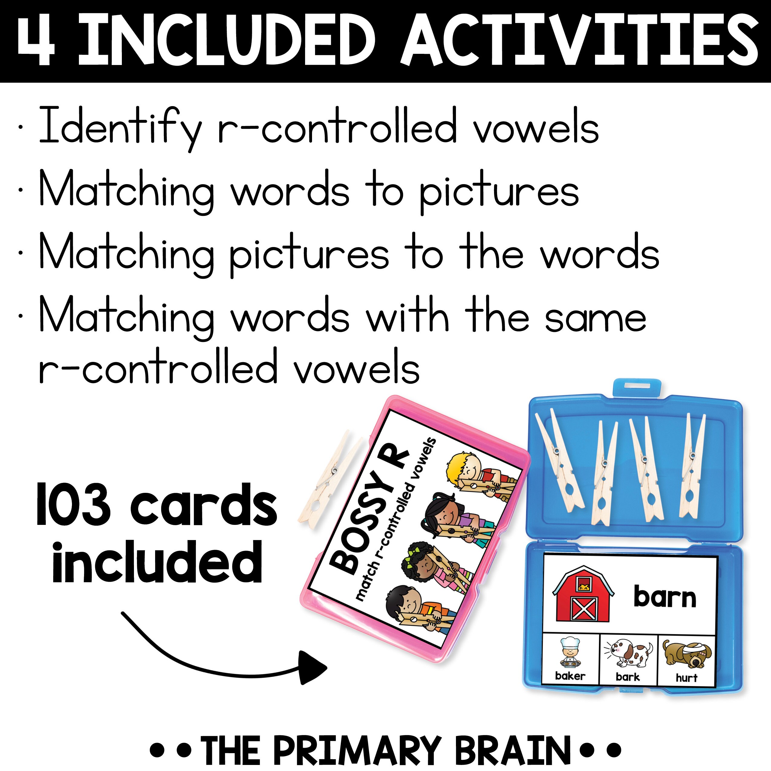 R-controlled Vowels Clip Cards, Bossy R Task Card Boxes, Literacy ...