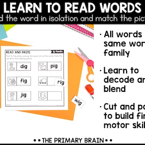 CVC Words Reading Practice Printable Worksheets | NO PREP Phonics ...