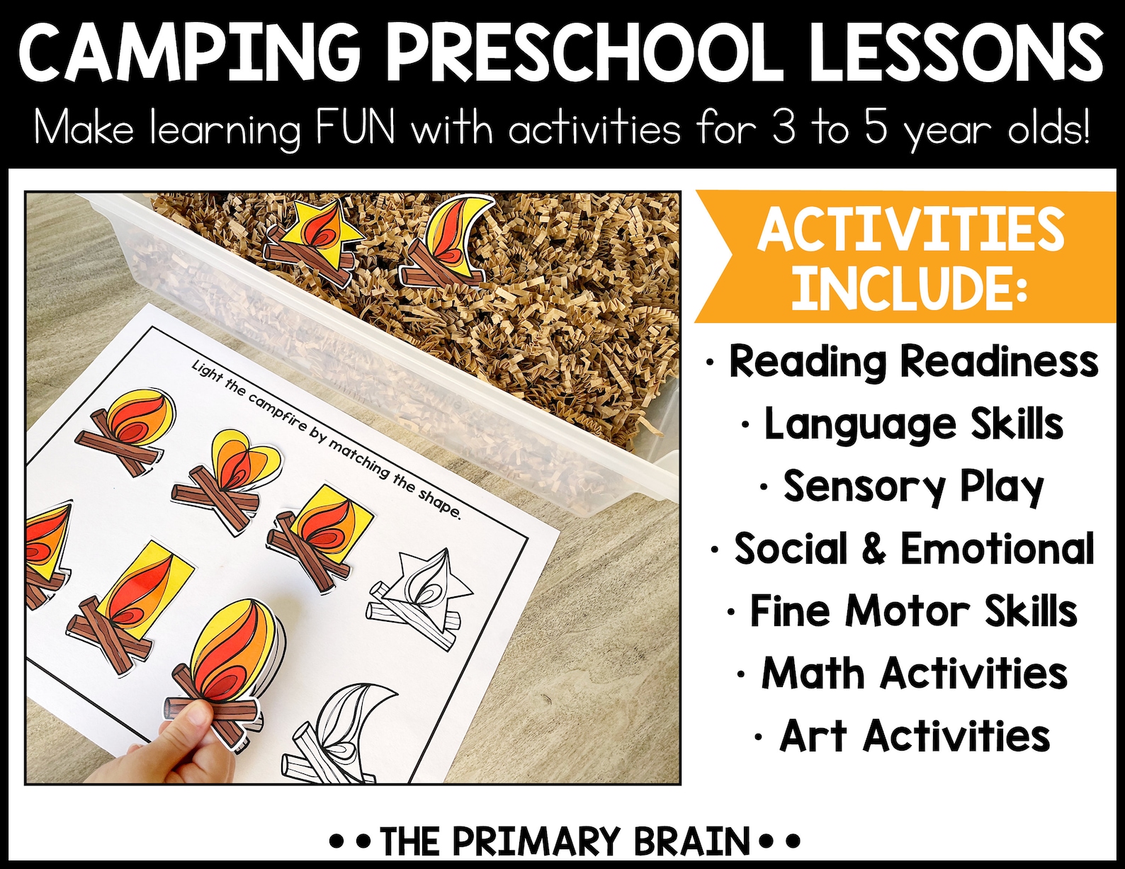 Camping Preschool Activities: Kindergarten Readiness Printables (ages 3 ...