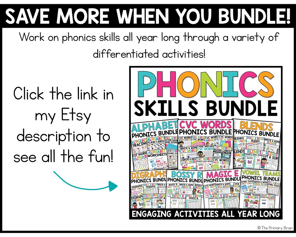 Long Vowel Teams Phonics Skills Bundle, Hands-on Independent Practice ...