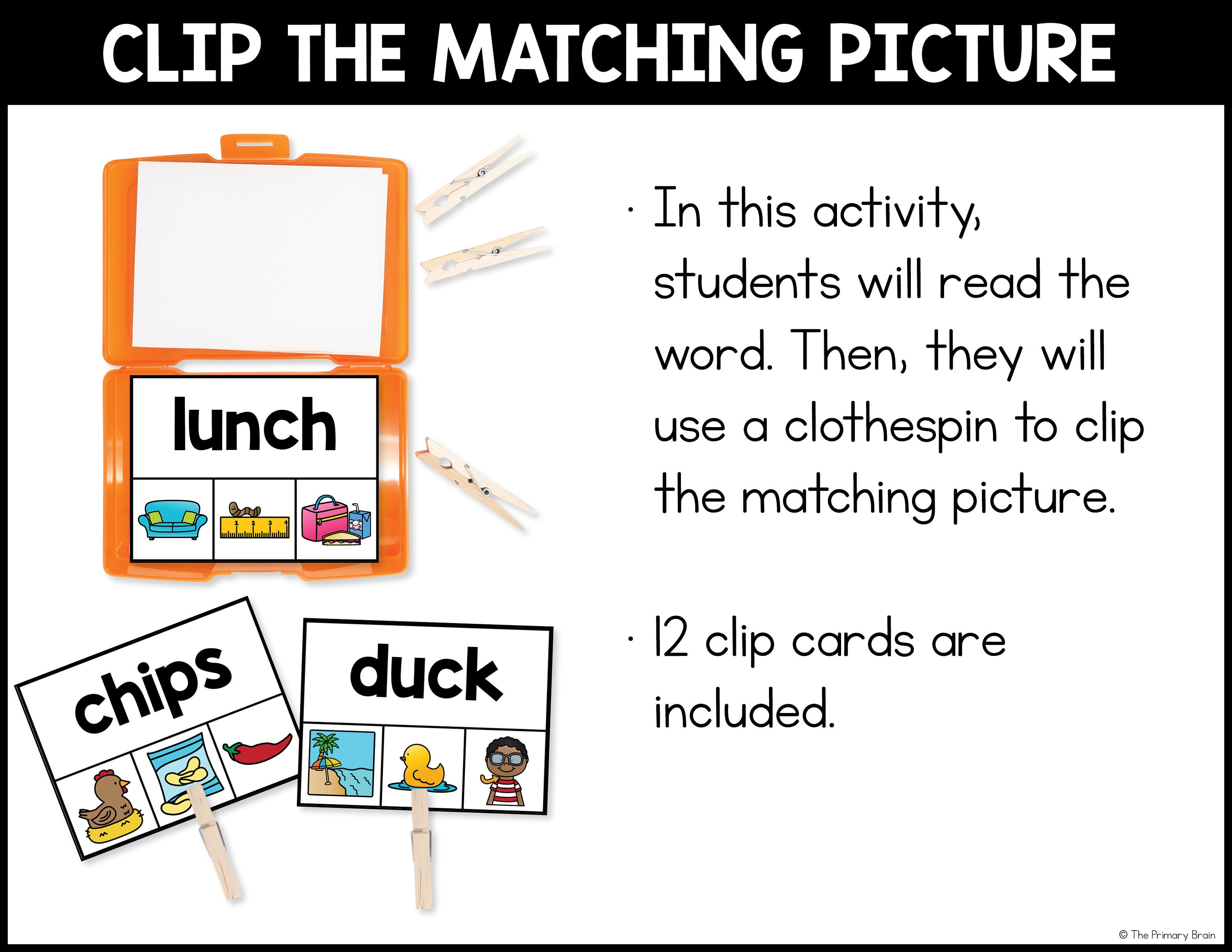 Digraphs Clip Cards for Phonics Task Card Boxes, Literacy Centers ...
