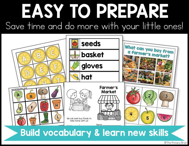 Farmer's Market Preschool Curriculum: Fruits & Vegetables Activities ...