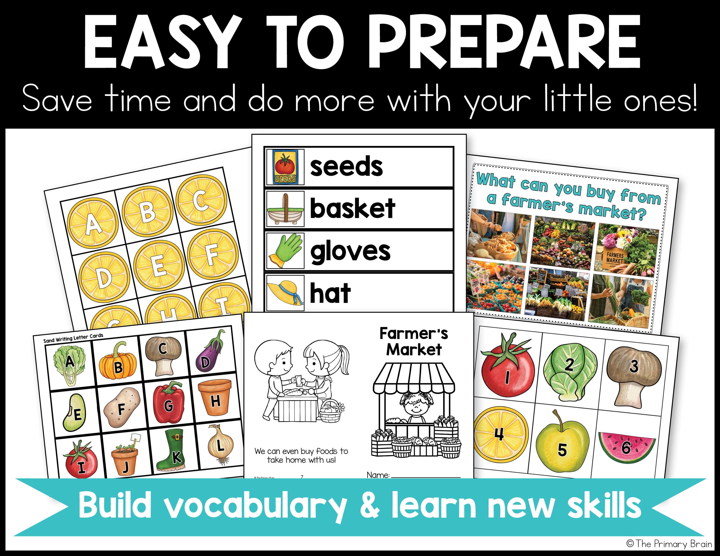 Farmer's Market Preschool Curriculum: Fruits & Vegetables Activities ...