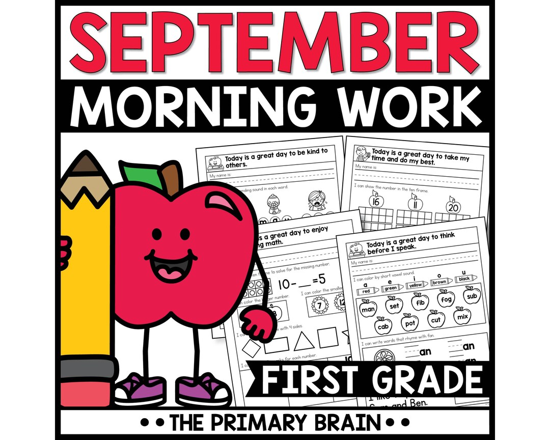 September First Grade Morning Work - Etsy