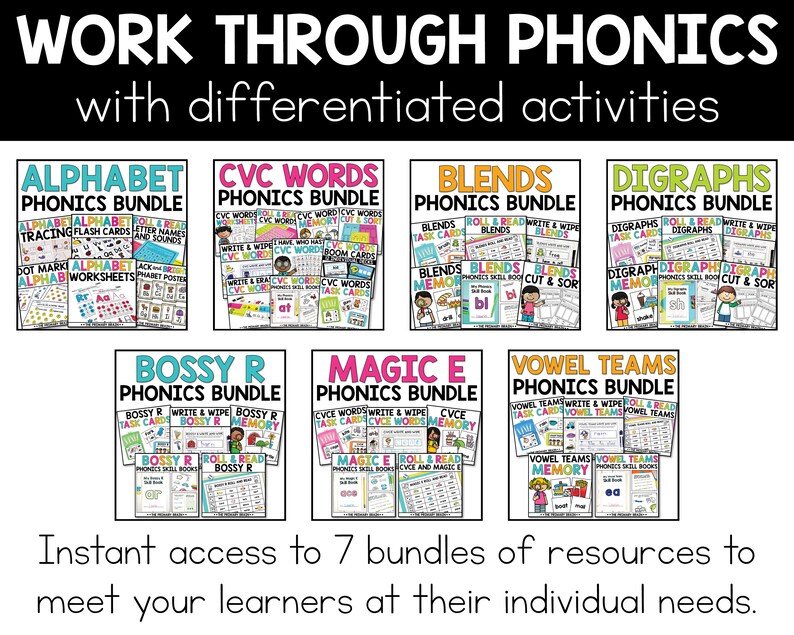 Hands-on Phonics Skills Activities for Homeschool Lessons, Classroom ...