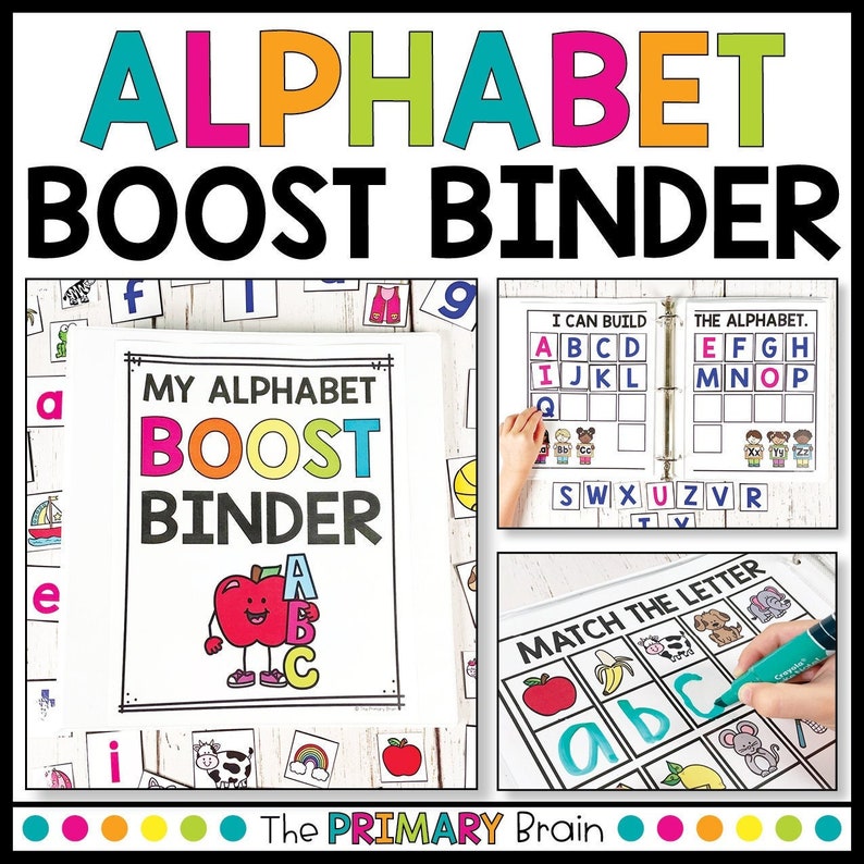 Alphabet Binder for Kids Phonics Activities Homeschool Curriculum Hands ...