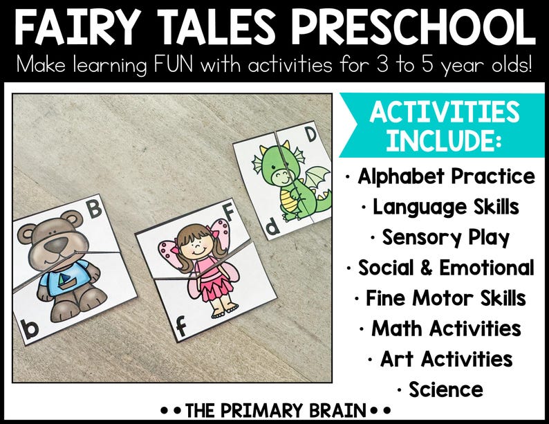 Fairy Tales Preschool Curriculum: 25 Activities & Printables (digital ...