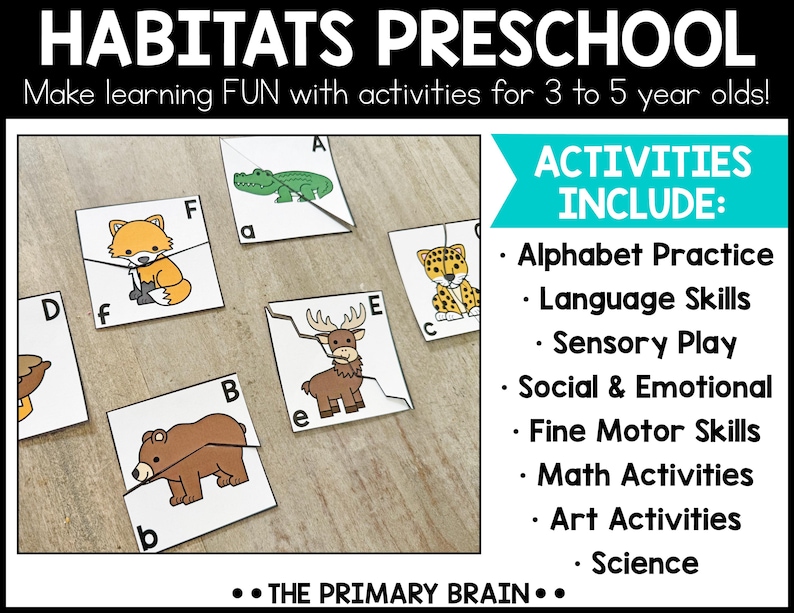 Habitats Preschool Activities | Animal Homes Pre-k Homeschool Preschool ...