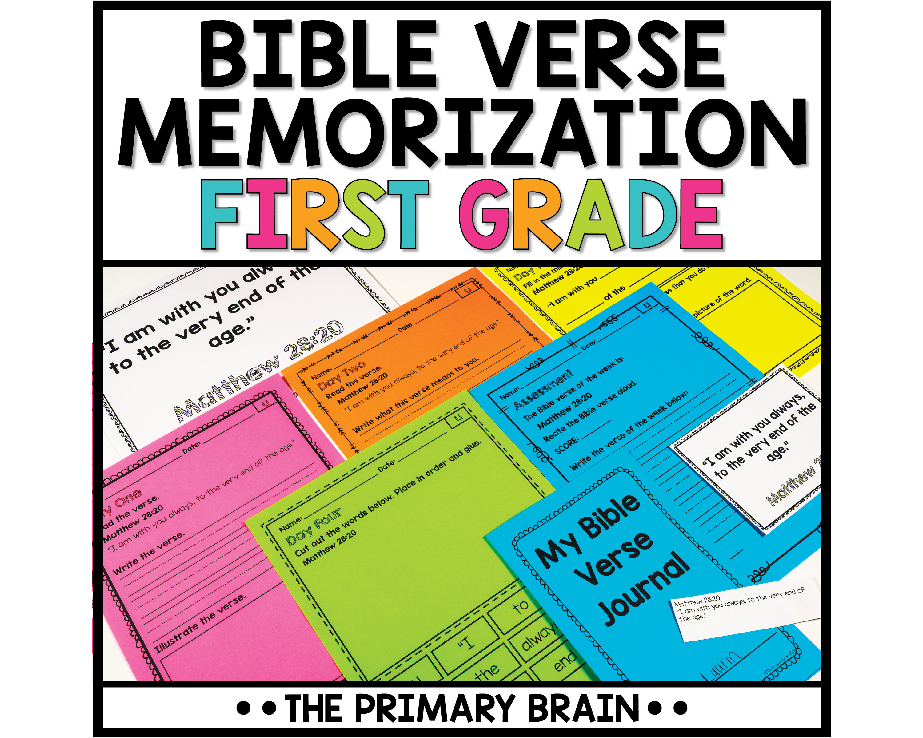 Bible Verse Memorization Pack for First Grade | Sunday School Memory ...