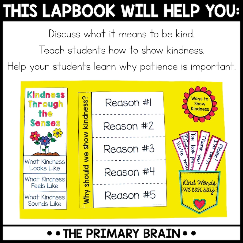 Kindness Lapbook Activity, Social Emotional Learning Writing Craft - Etsy