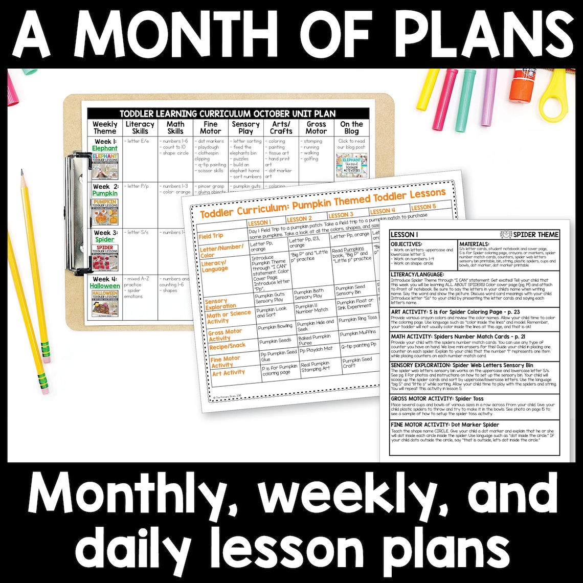 October Toddler Activities Bundle: Preschool Curriculum and Lesson ...