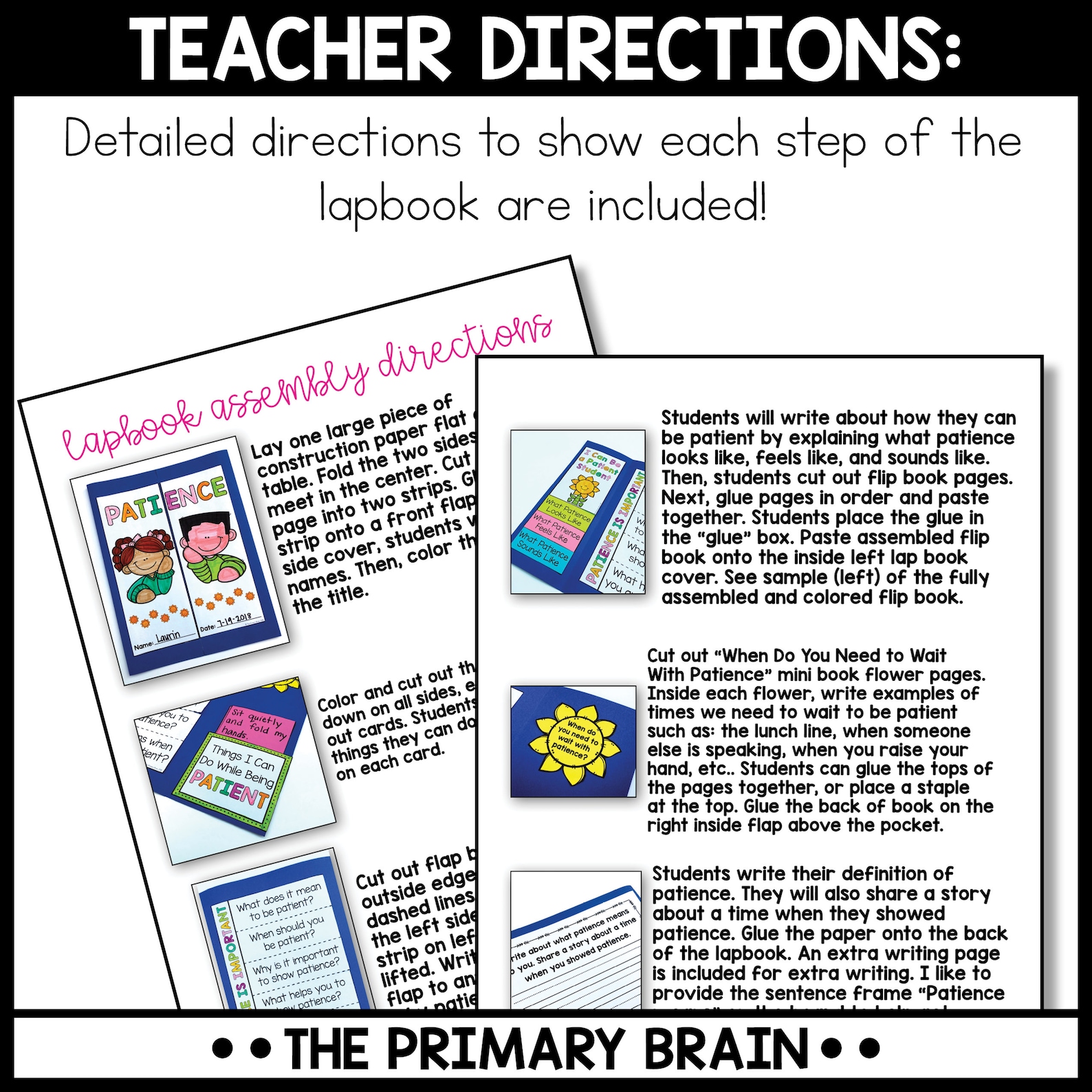 Patience Lapbook Activity, Social Emotional Learning Writing Craft - Etsy