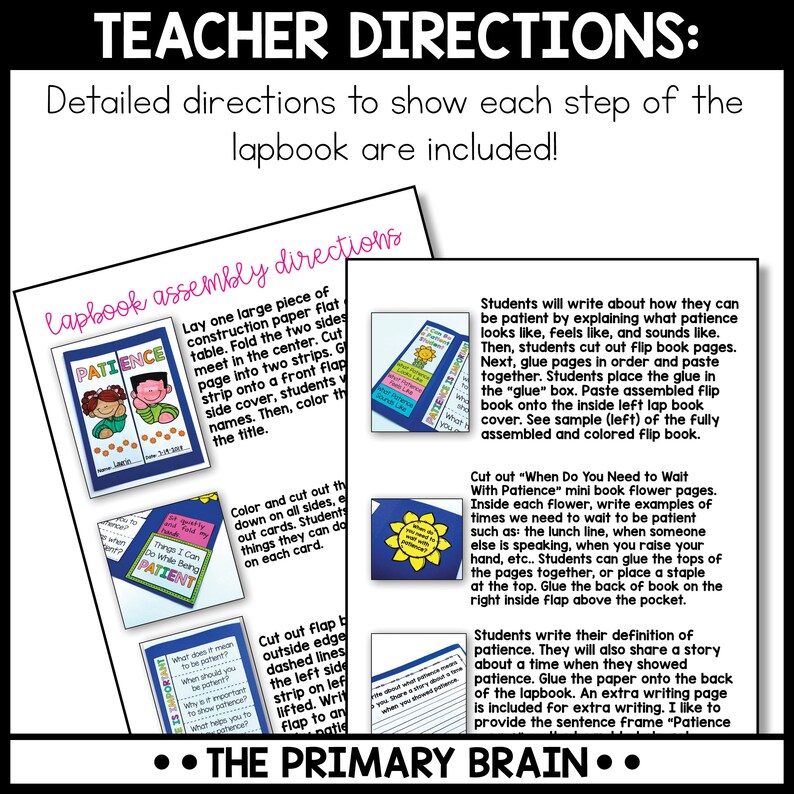 Patience Lapbook Activity, Social Emotional Learning Writing Craft - Etsy