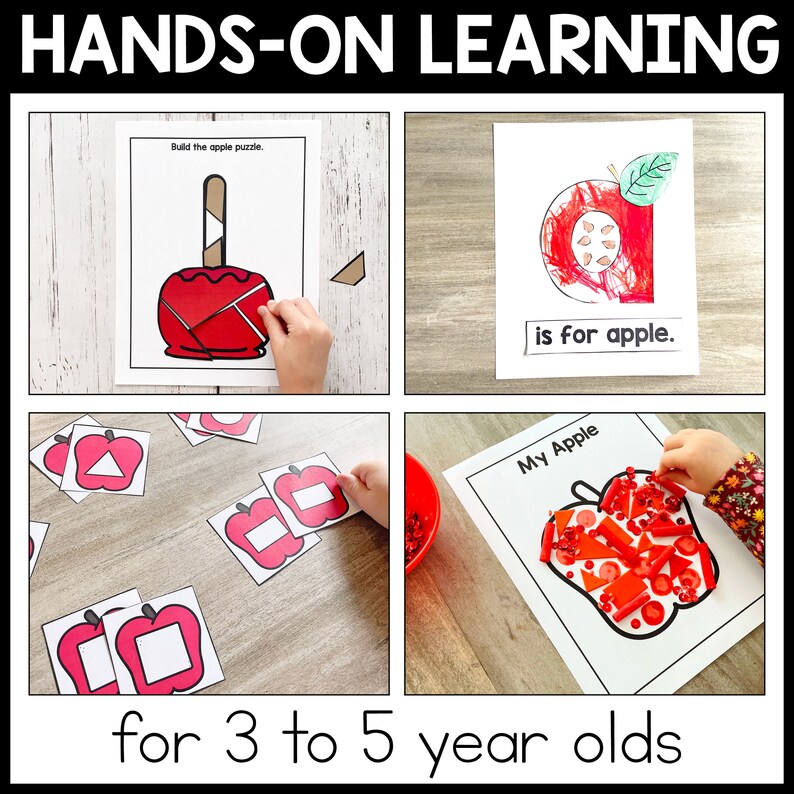 Apple Preschool Activities Pre-k Homeschool Preschool - Etsy