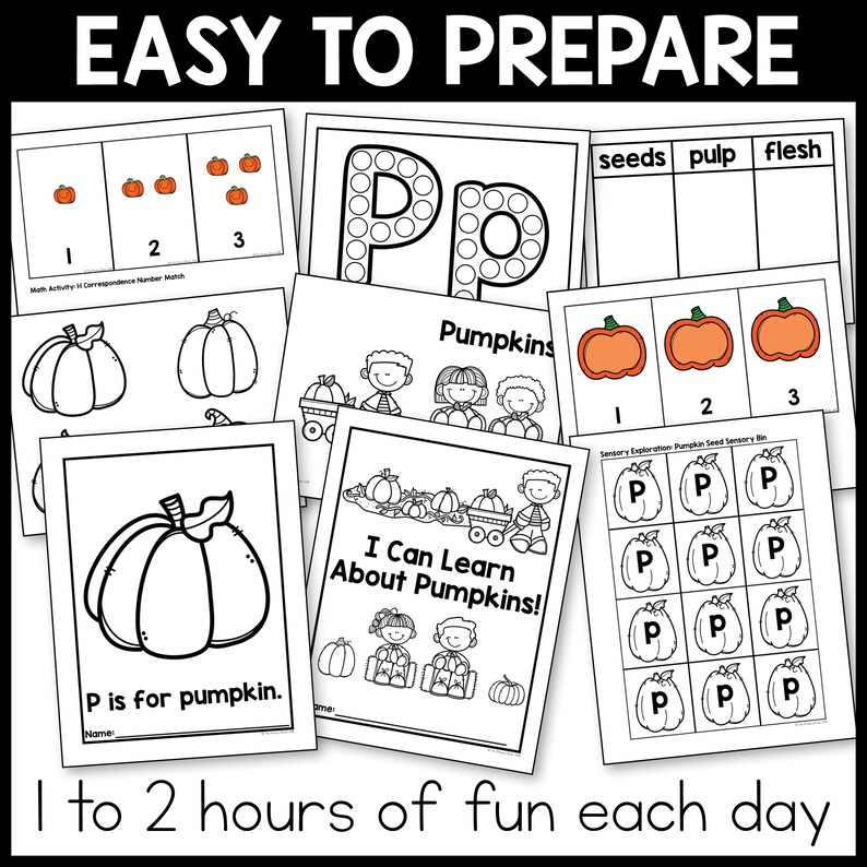Pumpkin Toddler Activities: Letter P Preschool Curriculum and Lesson ...
