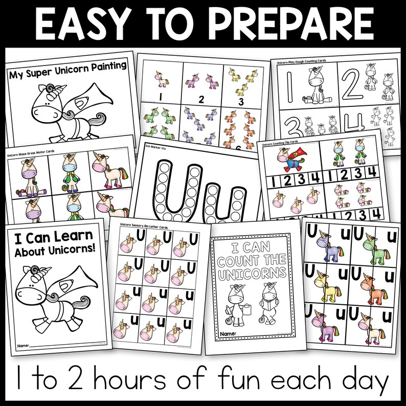 Unicorn Toddler School Lesson Plans Homeschool Preschool Curriculum ...