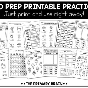 CVC Words Phonics Activities, Independent Practice for Homeschool and ...