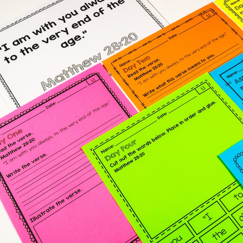 Bible Verse Memorization Pack for First Grade | Sunday School Memory ...